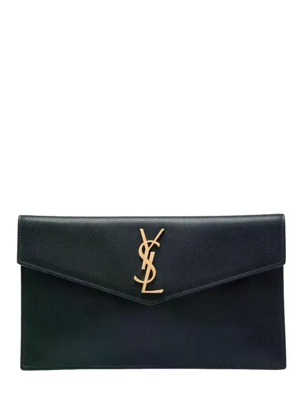 Saint Laurent Grain De Poudre Uptown Pouch Clutch Bag - Black