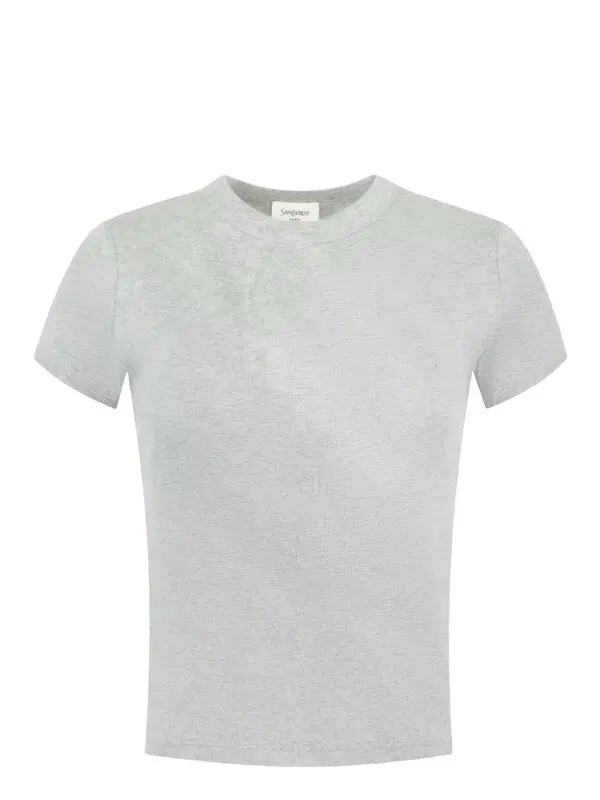 Saint Laurent Crew Neck Short Sleeve T-shirt - Grey