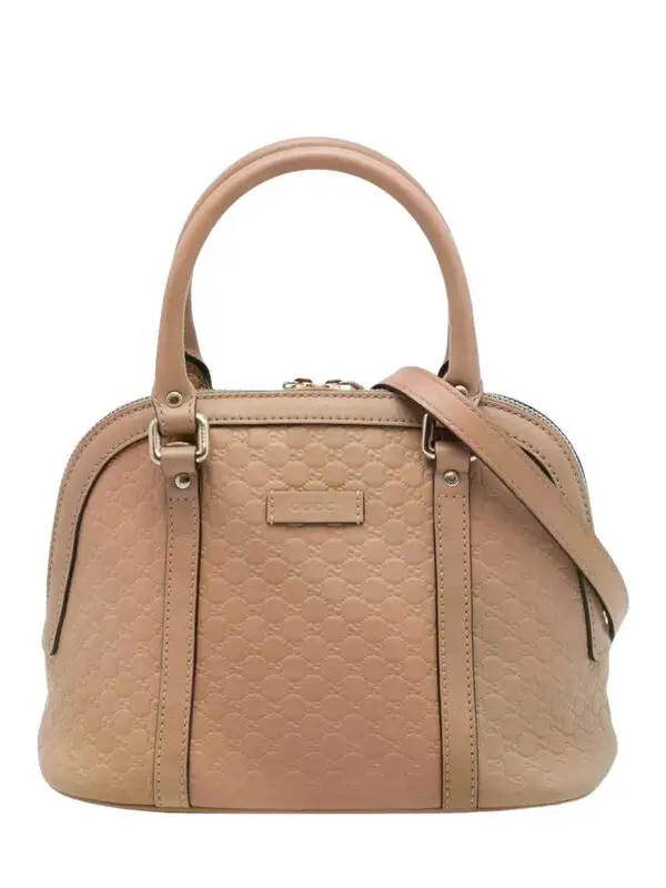 Gucci Microguccissima Leather Dome Satchel - Brown