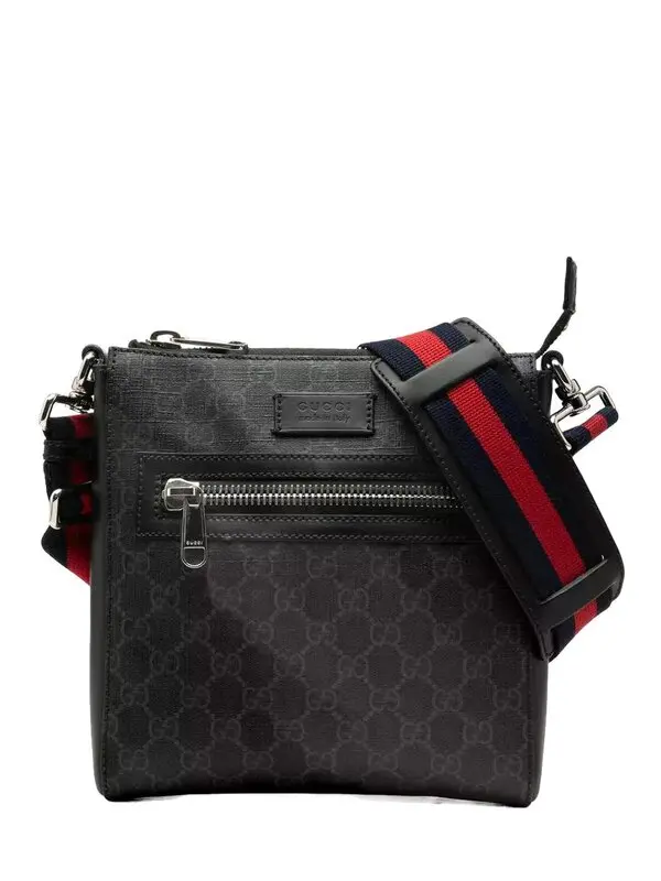 Gucci Small Gg Supreme Web Messenger Bag - Black