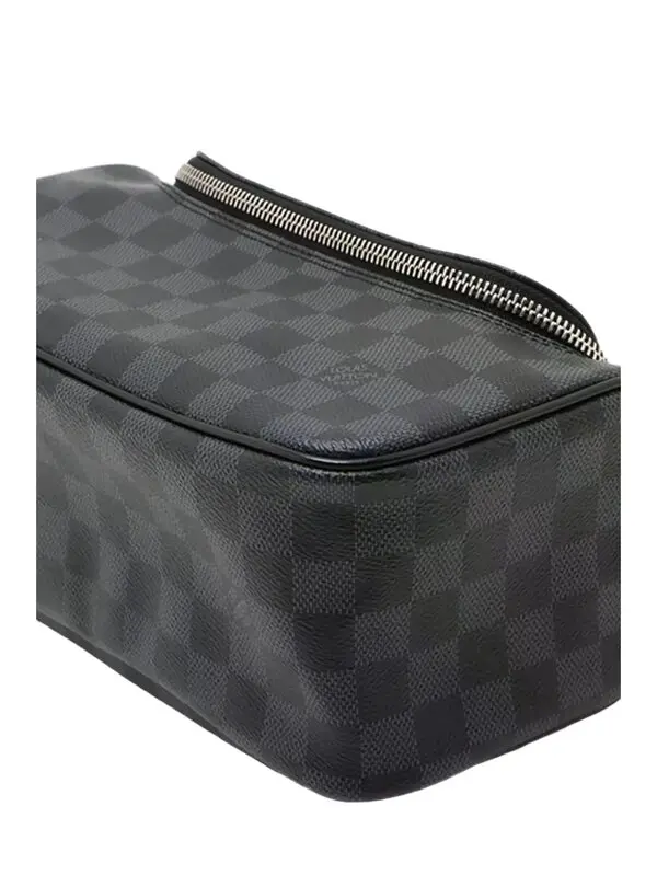 LOUIS VUITTON Damier Graphite Toiletry Pouch Clutch Bag - Black