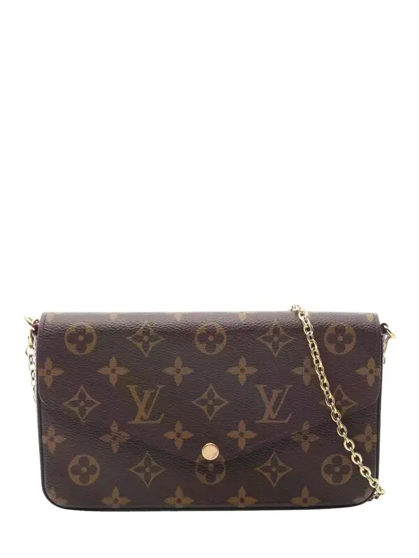 LOUIS VUITTON Monogram Pochette Felicie Crossbody Bag - Brown