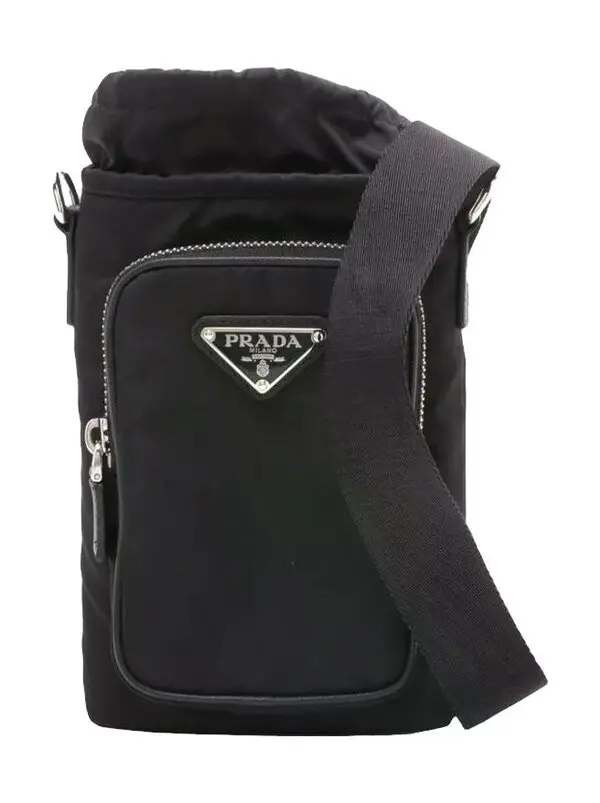 Prada Tessuto Drawstring Crossbody Bag - Black