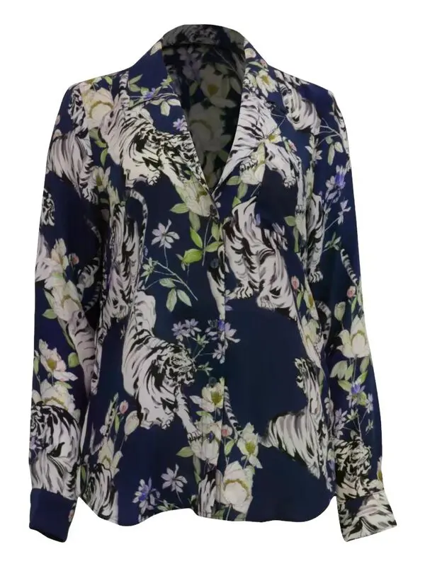 ANINE BING Tiger Print Shirt - Blue