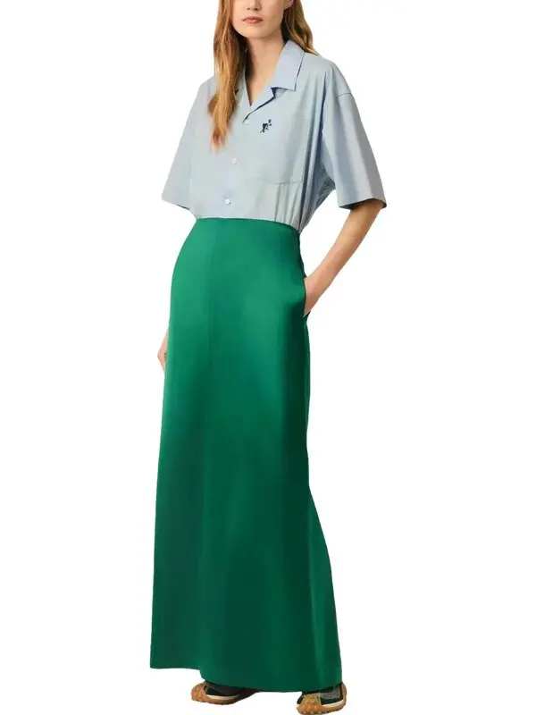 AMI Paris Wool And Viscose Straight Maxi Skirt - Green