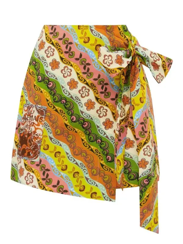 ALEMAIS Janine Wrap Mini Skirt - Yellow