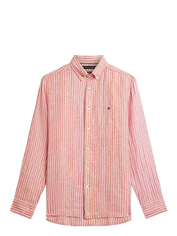 Tommy Hilfiger Bengal Stripe Linen Shirt - Red