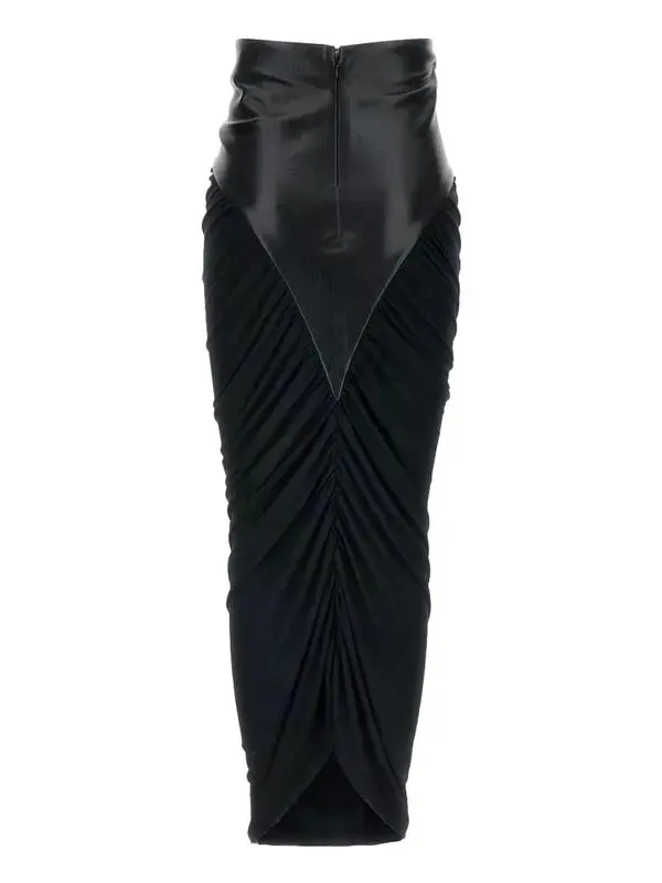 Andamane Ruched Midi Skirt - Black