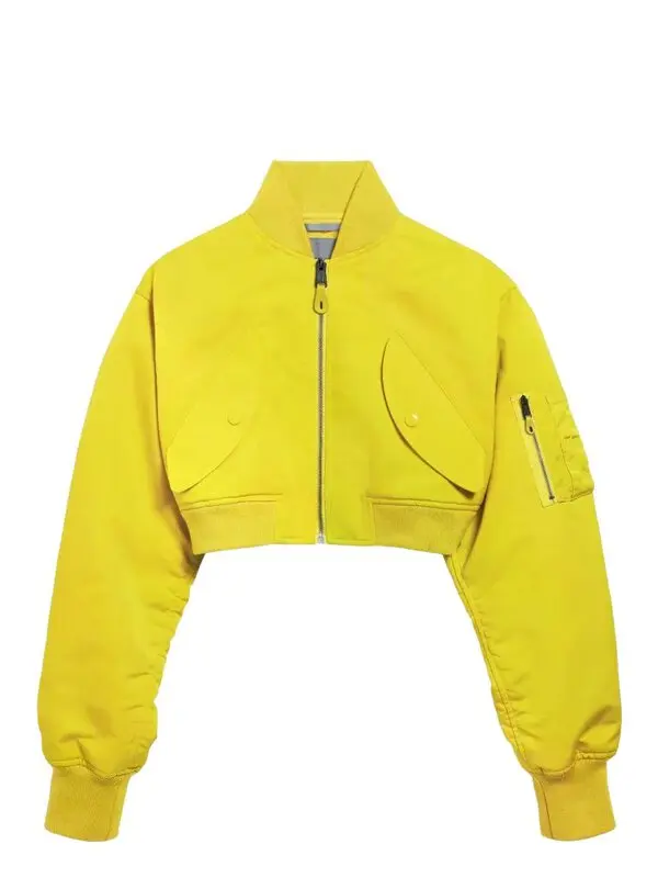 Balenciaga Cropped Bomber Jacket - Yellow