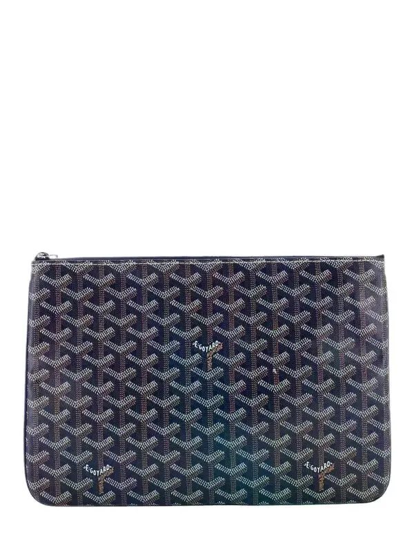 Goyard Senat Zip Coated Canvas Pouch Mm - Blue