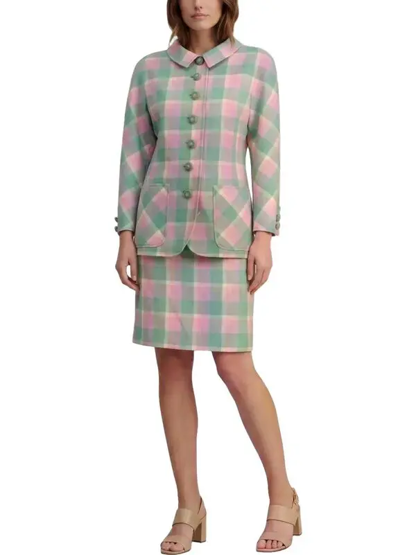 Valentino Garavani Check Print Suit - Green