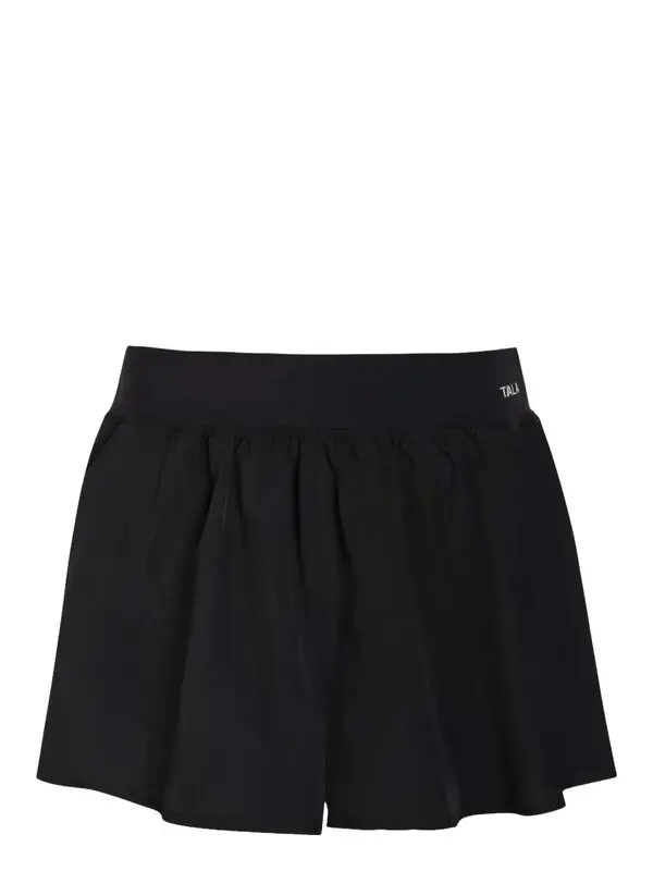 TALA Logo-print Flared Shorts - Black