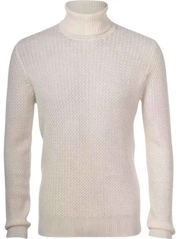 GRAN SASSO Honeycomb-knit Roll-neck Sweater - White