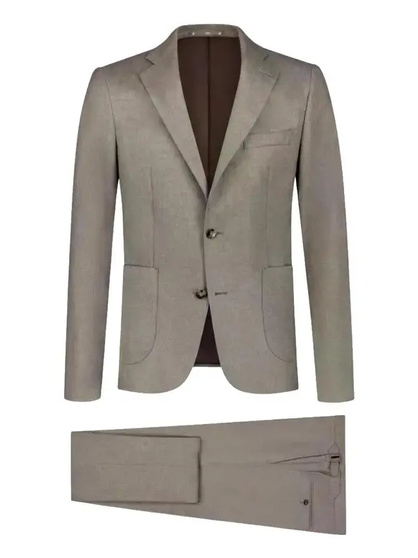 PAUL ZEIST Single-breasted Slim-fit Suit - Neutrals