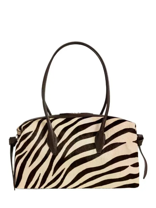 Yuzefi Brioche Duffle Zebra-print Shoulder Bag - Neutrals