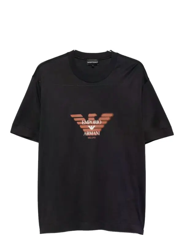 Emporio Armani Logo-print Short-sleeve T-shirt - Black