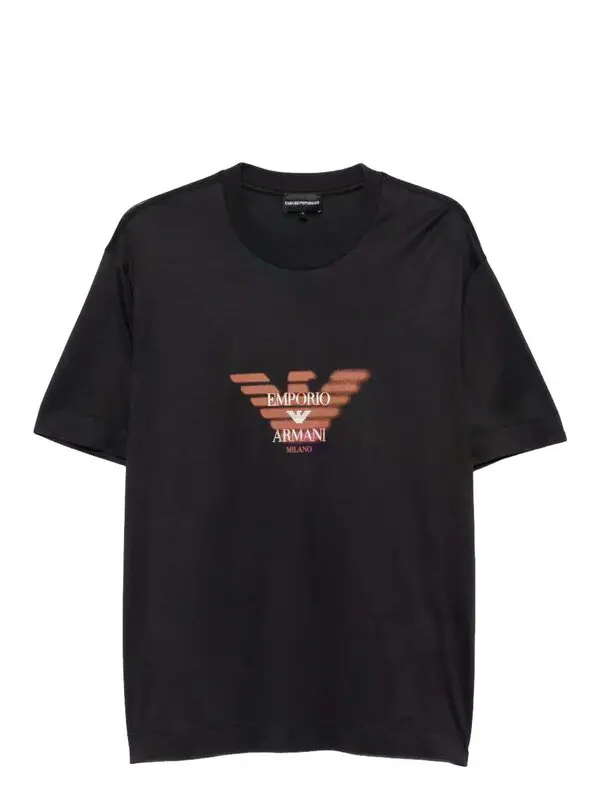 Emporio Armani Logo-print Short-sleeve T-shirt - Black