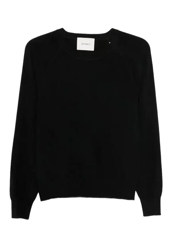 LISA YANG Cambrie Cut-out Raglan-sleeve Sweater - Black