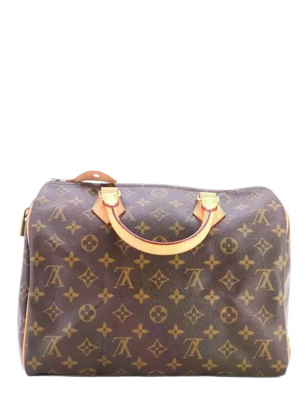LOUIS VUITTON Speedy Handbag Monogram Canvas Satchel - Brown