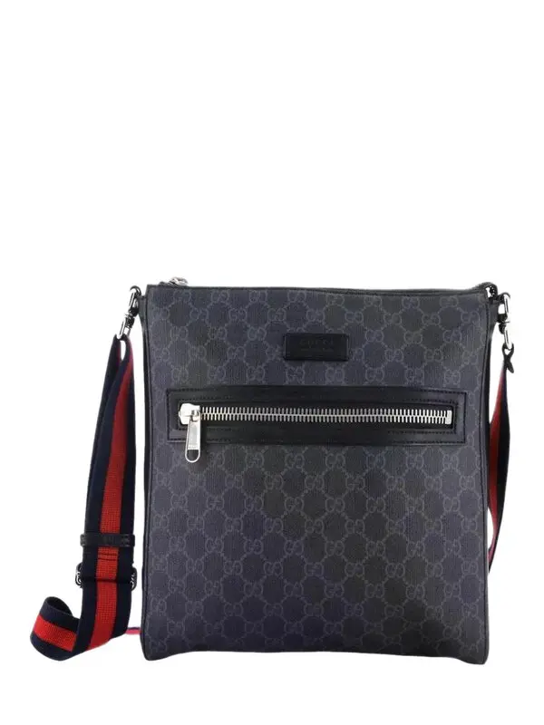 Gucci Gg Coated Canvas Messenger Bag - Black