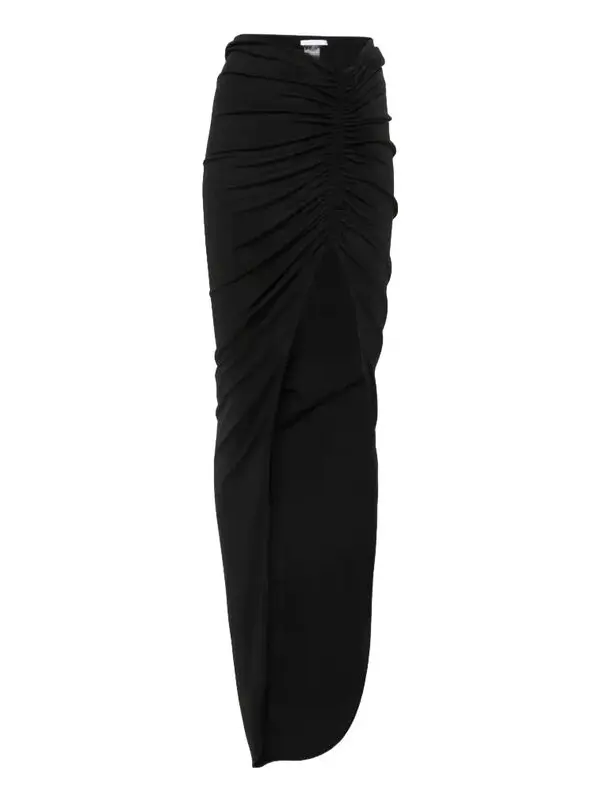Patrizia Pepe Ruched Asymmetric Skirt - Black