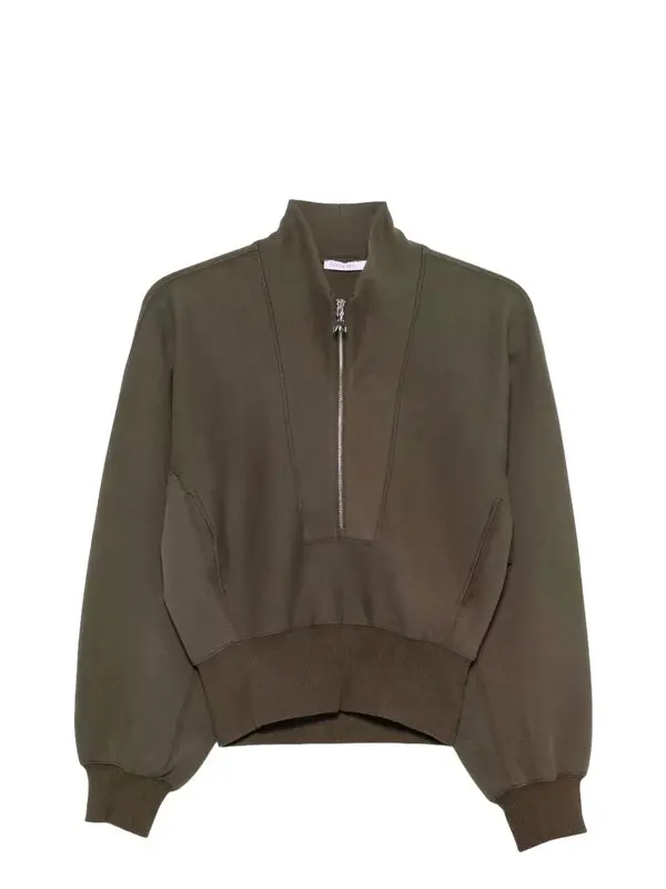 Patrizia Pepe Quarter-zip Scuba Sweatshirt - Green