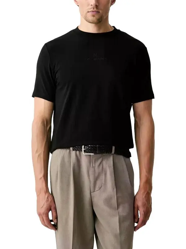 Karl Lagerfeld Logo-embroidered T-shirt - Black