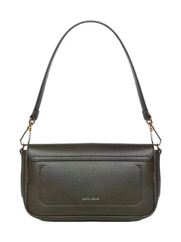 COCCINELLE Grainy Leather Shoulder Bag With Twist-lock Fastening - Brown