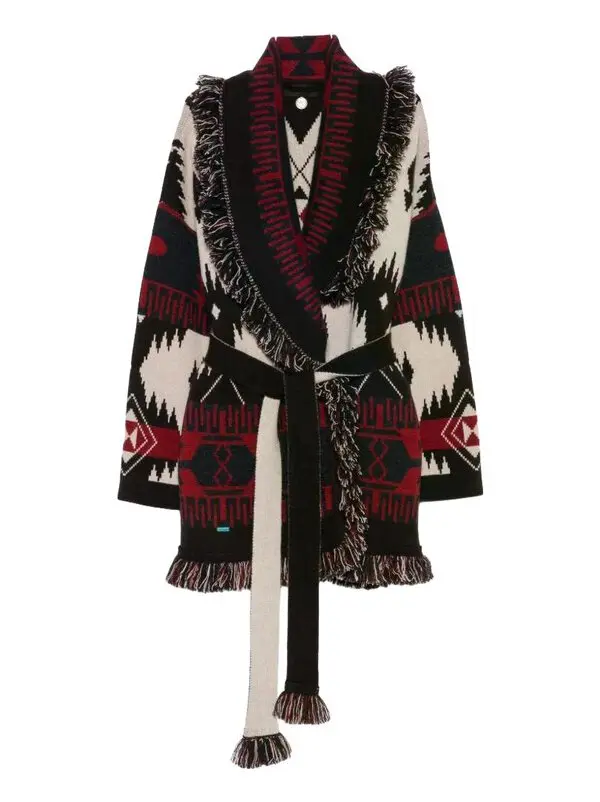 Alanui Long Sleeve Fringe Trim Cardigan - Neutrals