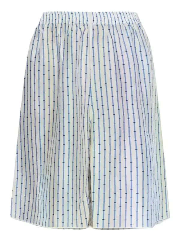 American Vintage Zivow Striped Wide-leg Shorts - White