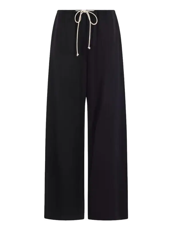 Ter Et Bantine Wide-leg Drawstring Trousers In Wool Gabardine - Black