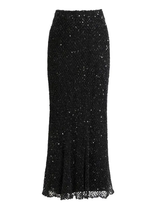 GEMY MAALOUF Beaded Midi Skirt - Black