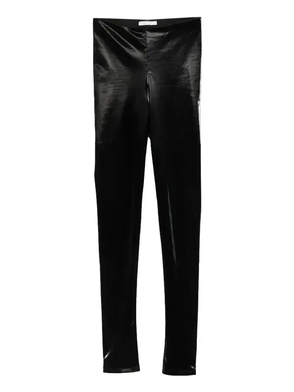 Patrizia Pepe Coated Leggings - Black