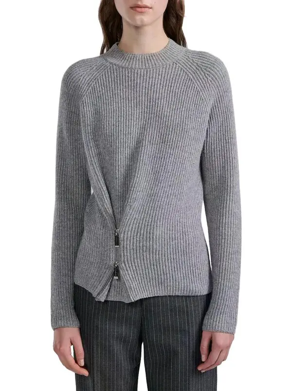 Barbara Bui Asymmetrical Zip Sweater - Grey