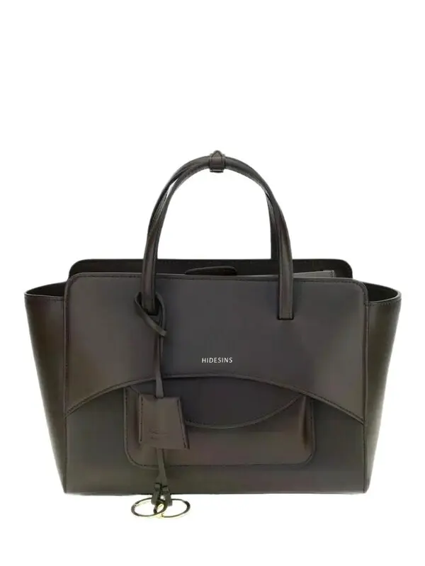 HIDESINS Leather Handbag With Logo Detail - Brown