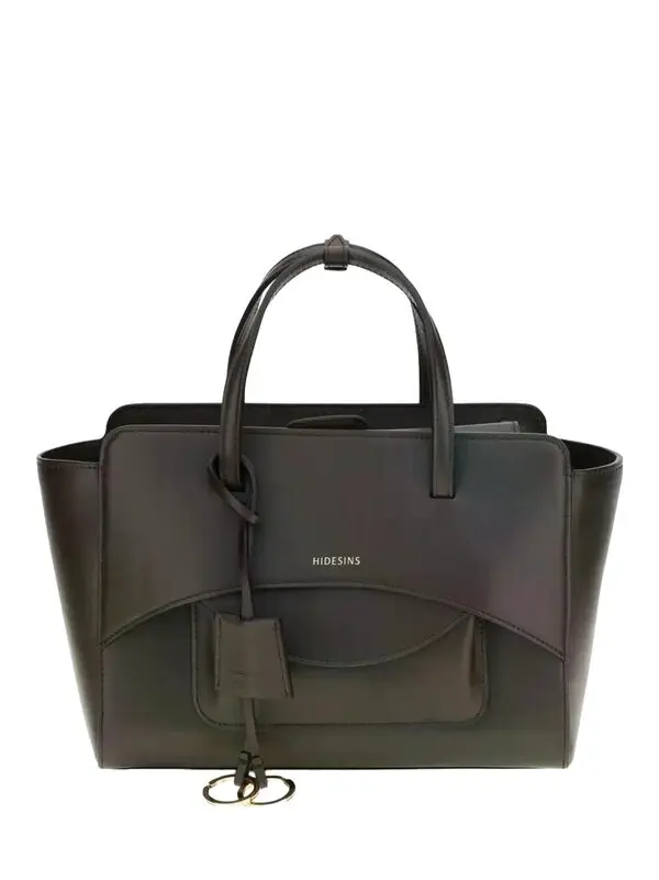 HIDESINS Leather Handbag With Logo Detail - Brown