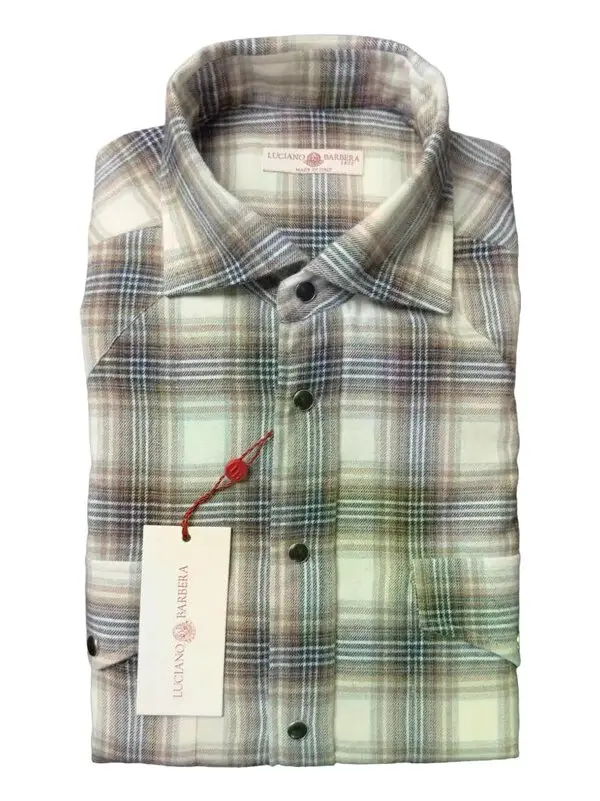 Luciano Barbera Plaid-check Long-sleeve Shirt - Neutrals