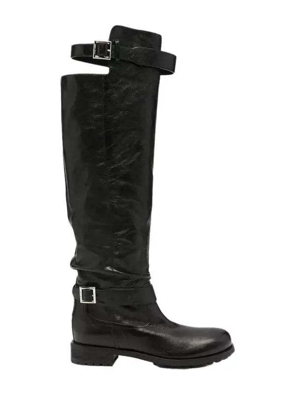 JIMMY CHOO Buckled Knee-high Boots - Black