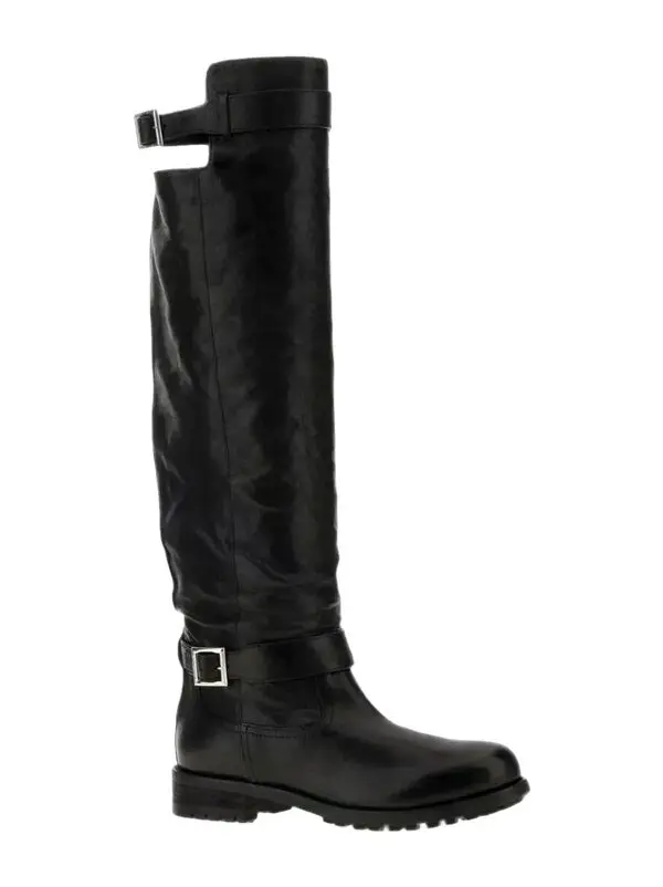 JIMMY CHOO Buckled Knee-high Boots - Black