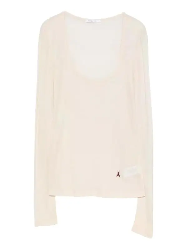 Patrizia Pepe Long Sleeve Layered Top - Neutrals