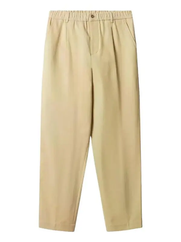 Maison Kitsuné Pleated Elasticated-waistband Trousers - Neutrals