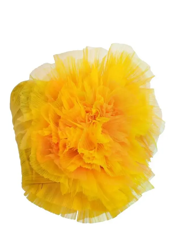GEMY MAALOUF Ruffled Tulle Corset Dress - Yellow