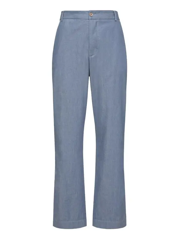Moncler Button Detailed Straight Leg Jeans - Blue
