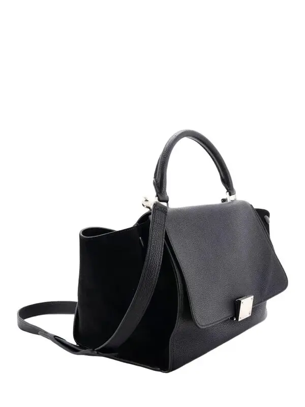 Celine Tricolor Trapeze Bag Satchel - Black