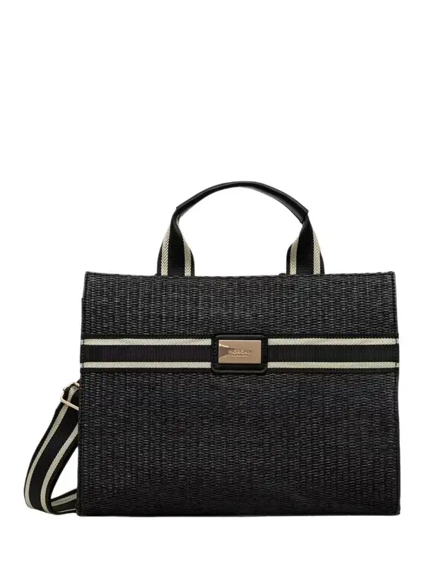 MORGAN Logo Plaque Tote Bag - Black