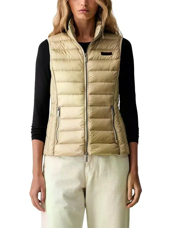 Armani Exchange Quilted High-neck Gilet - Neutrals