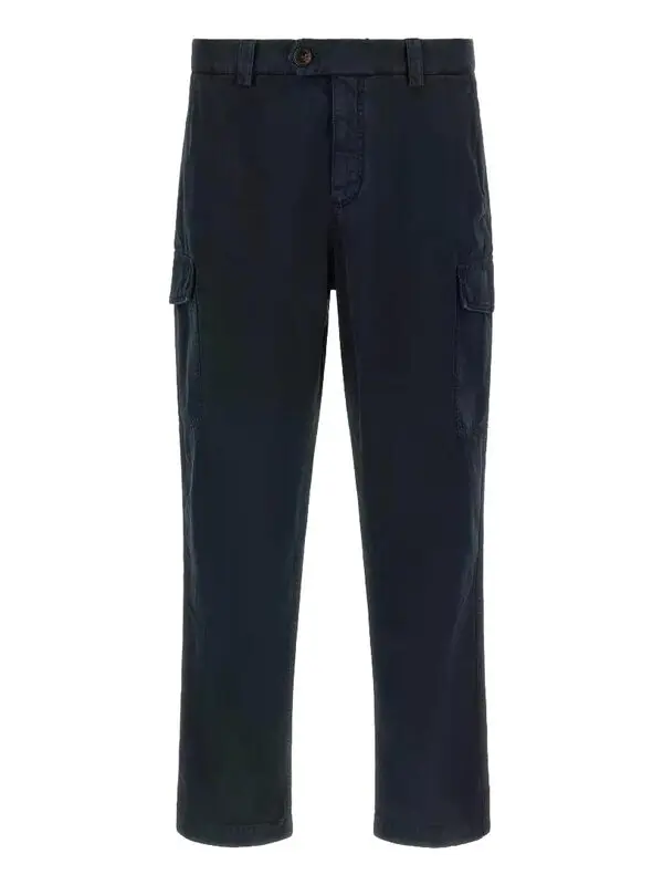 Brunello Cucinelli Garment-dyed Cotton Cargo Pants - Blue