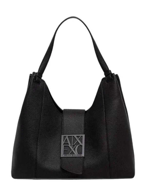 Armani Exchange Logo Plaque Tote Bag - Black