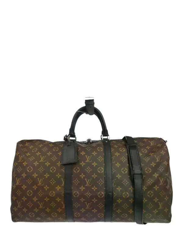 LOUIS VUITTON 55 Macassar Keepall Bandoulière Duffle Bag - Brown