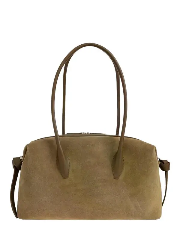 Yuzefi Brioche Duffle Suede Shoulder Bag - Brown